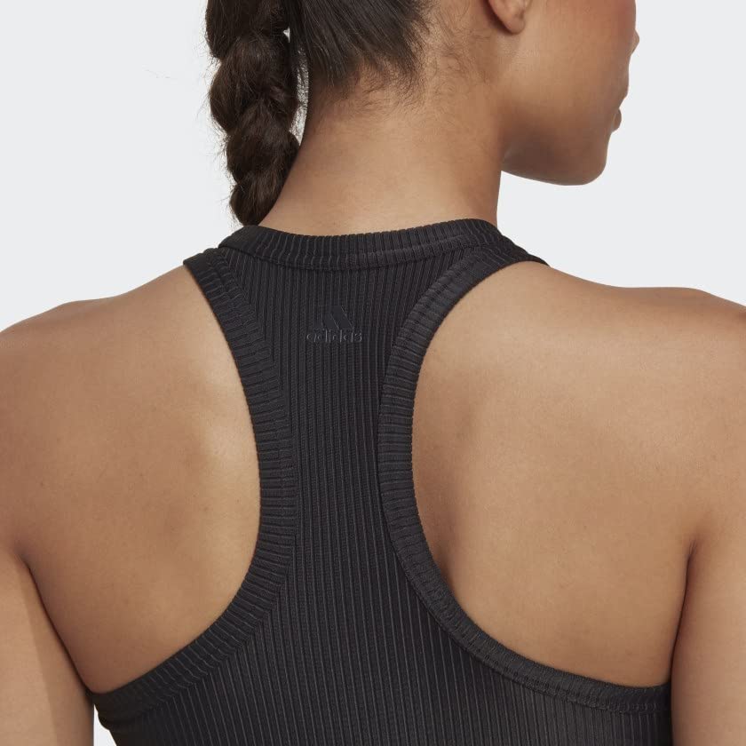 adidas Yoga Studio Wrapped Rib Tank Top Women's, Blue, Size M