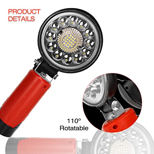 LouSdZoke Cordless LED Work Light for Milwaukee M12 10.8V-12V Li-ion Battery, 27W 6000LM Outdoor Jobsite Floodlight Handheld Flashlight with Pivoting Head