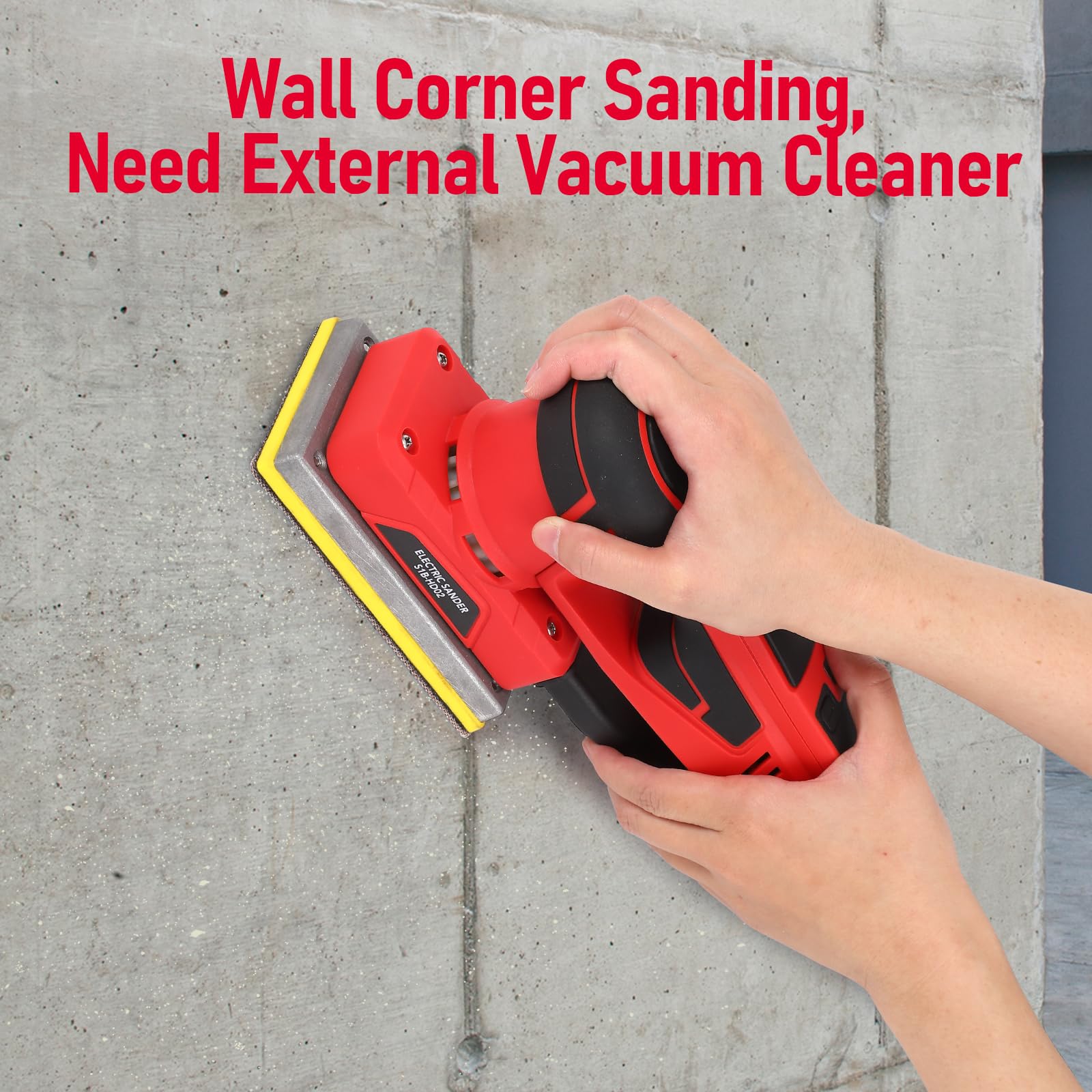 PioneerWorks Sheet Sander with 12 Sanding Paper, 350W Brushless Motor Finishing Sander, Powerful & Low Vibration, 10000 RPM, For Wood working, Polishing,Carpentry