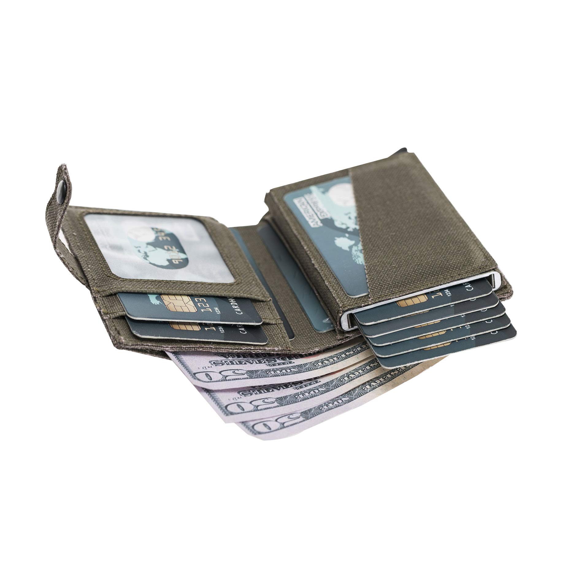 BOSANI Tactical Waterproof Canvas Mechanized Wallets (Light Green)