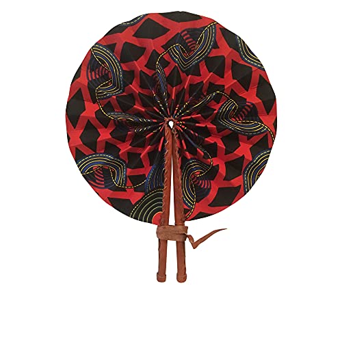 African Folding Hand Fan 5 Pack Set #1