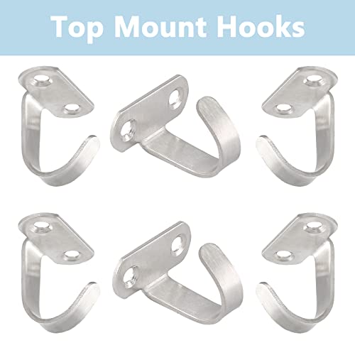 Bivethoi 12 Pcs Stainless Steel Screw Mounted Ceiling Hooks, Under-Shelf Clothes Hook, Heavy Duty Towel/Robe Coat Hook Hanger J-Shaped Hook for Bathroom Kitchen Cabinet Decoration