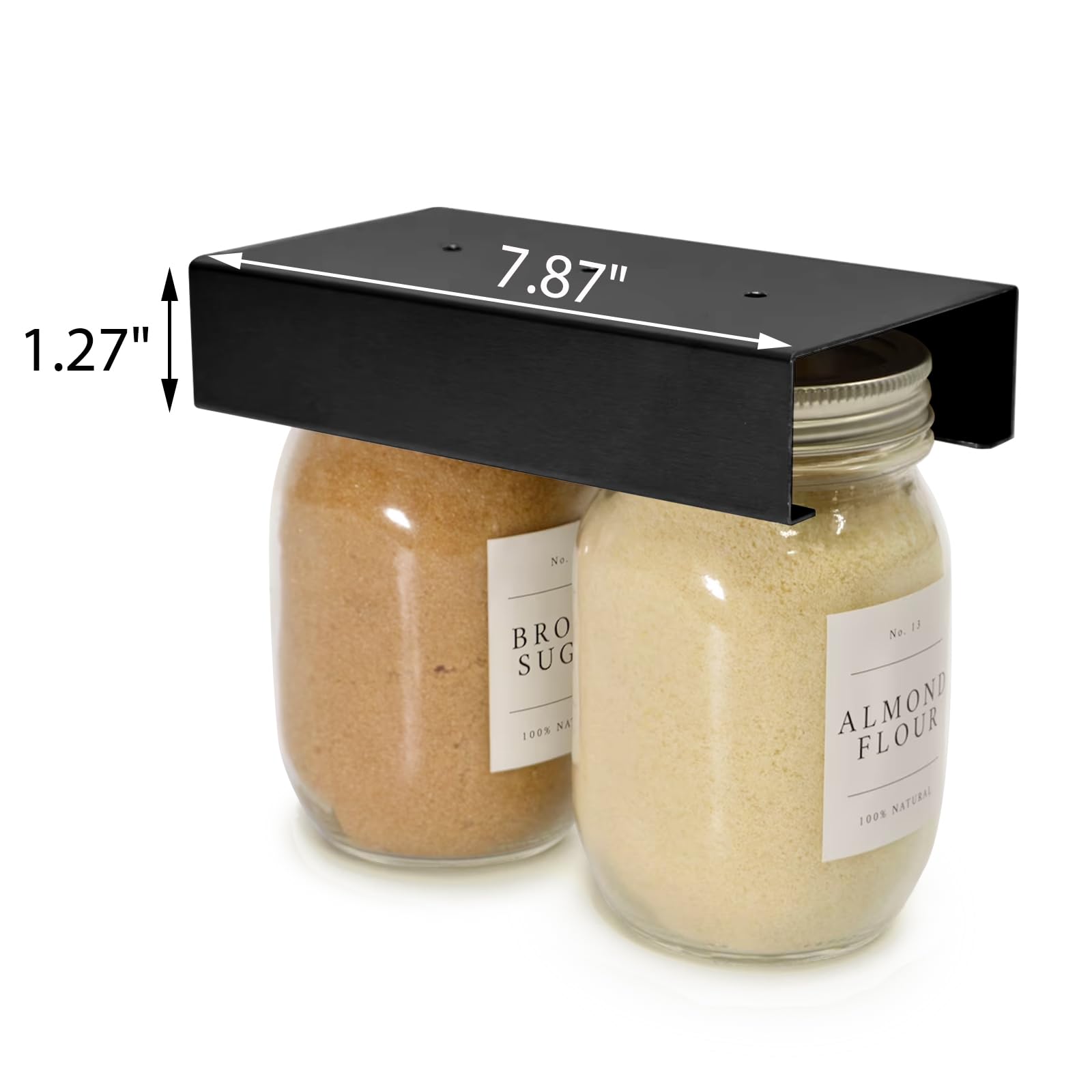 Art Secret Mason Jar Holders (2 Pack) Storage Rack Hanger Brackets for Mason Jars - Kitchen Pantry Jar Organization (Regular Mouth)