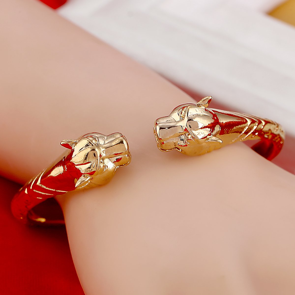 African Leopard Bangles Charm Gold Jewelry Ethiopian Congo Animal Jewelry