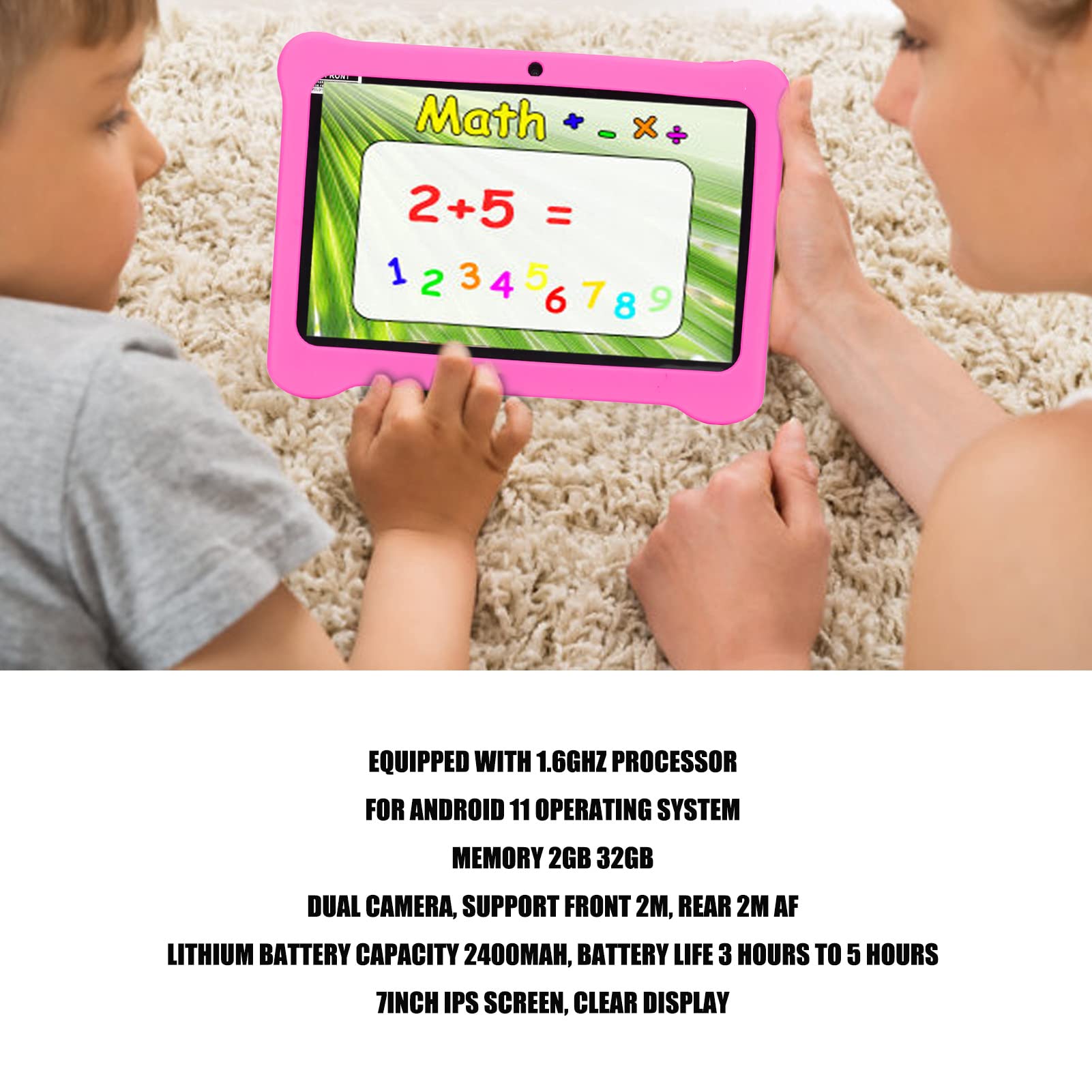 Ayayu Kids Tablet 7 Inch DDR 2GB Educational Kids Tablet with Dual Camera for Children to Study at Home
