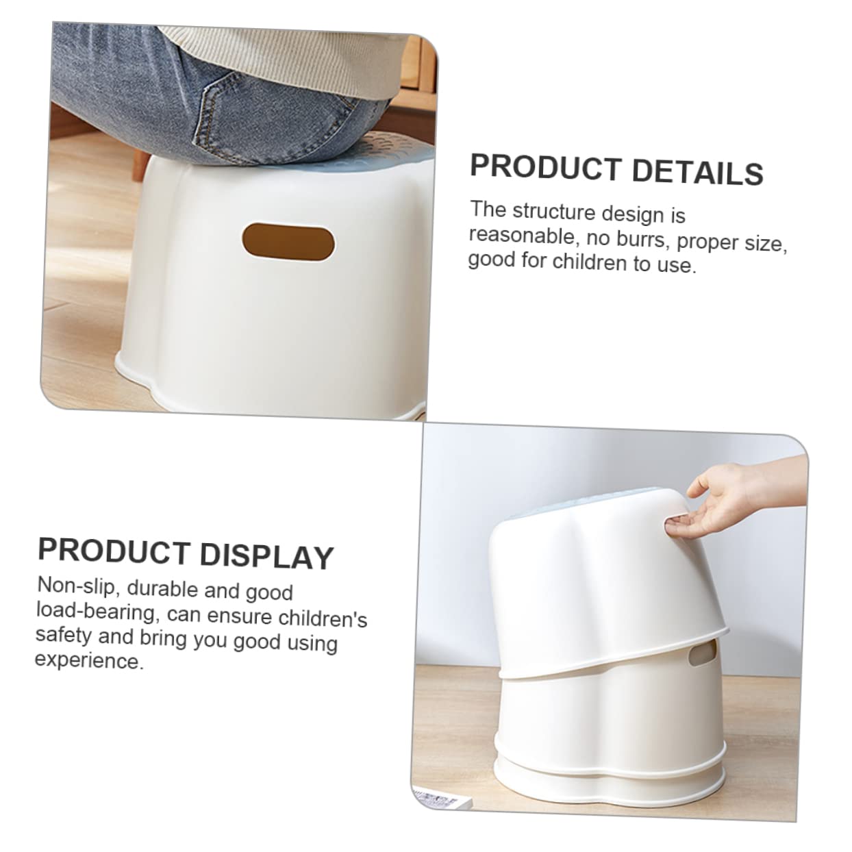 VILLFUL Non-Slip Stool Anti- Footstool Bathroom Footstool Office Footrest Stool Small Stool Stool Under Desk Footrest Stool for Kids Stackable Stool Step Stool Aldult Pp Child
