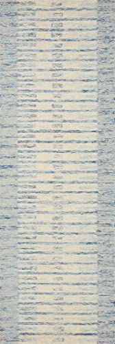 Loloi Chris Loves Julia Chris Collection CHR-01 Ivory/Denim 3'-6'' x 5'-6'', .50" Pile Height, Accent Rug