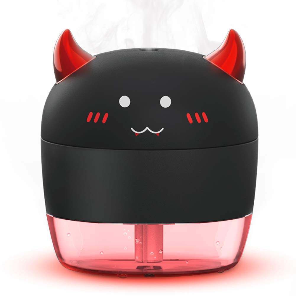 ALLYAG Ultrasonic Cool Mist Humidifier, Quiet, 7 Color Night Light, Adjustable Mist Output,Timing Auto Shut-Off, Portable Air Vaporizer Humidifier Small Devil Design is a Gift for Family Friends Kids
