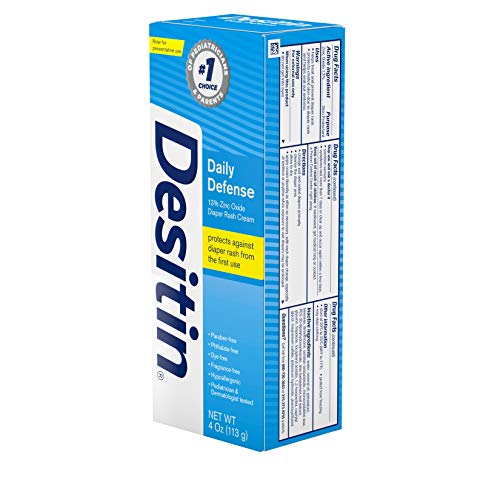 Desitin Daily Defense Baby Diaper Rash Cream with Zinc Oxide to Treat, Relieve & Prevent diaper rash, 4 oz