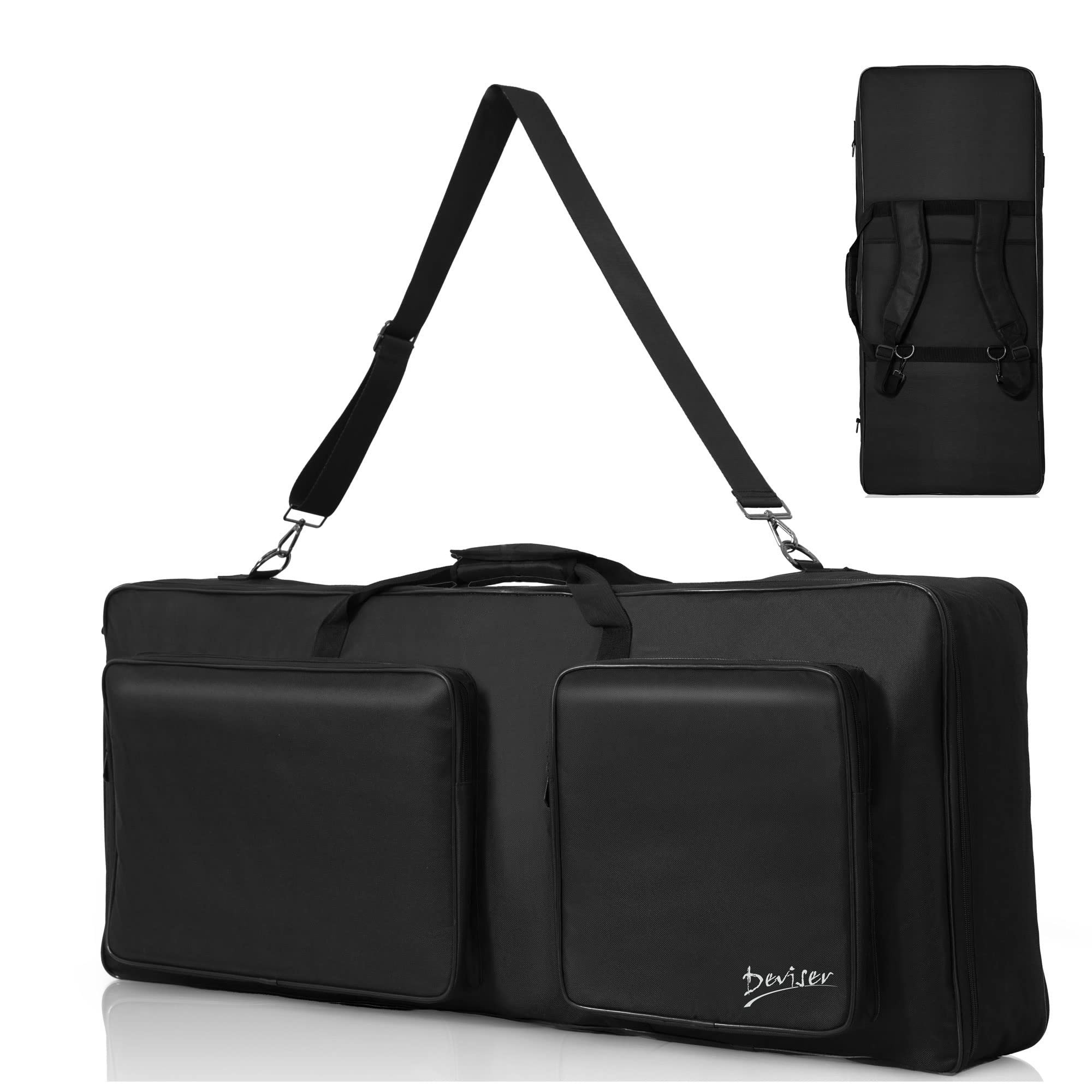 61 Key Keyboard Case Good Stitching 10MM Thick padding 40”×16.9”×5.5” Piano Case with Sponge Handles and take-down Shoulder Straps Padded Electric Keyboard Gig Bag Backpack with 3 ways to carrying