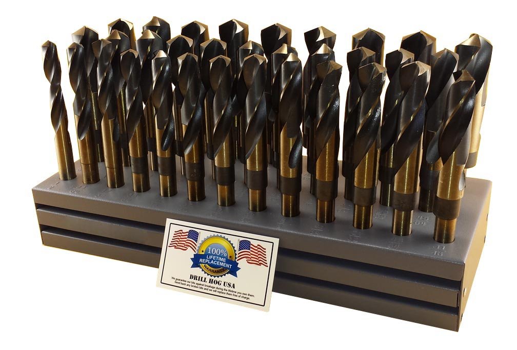 Drill Hog Silver & Deming Drill Bit Set Index 33 Pc 1/2-1"