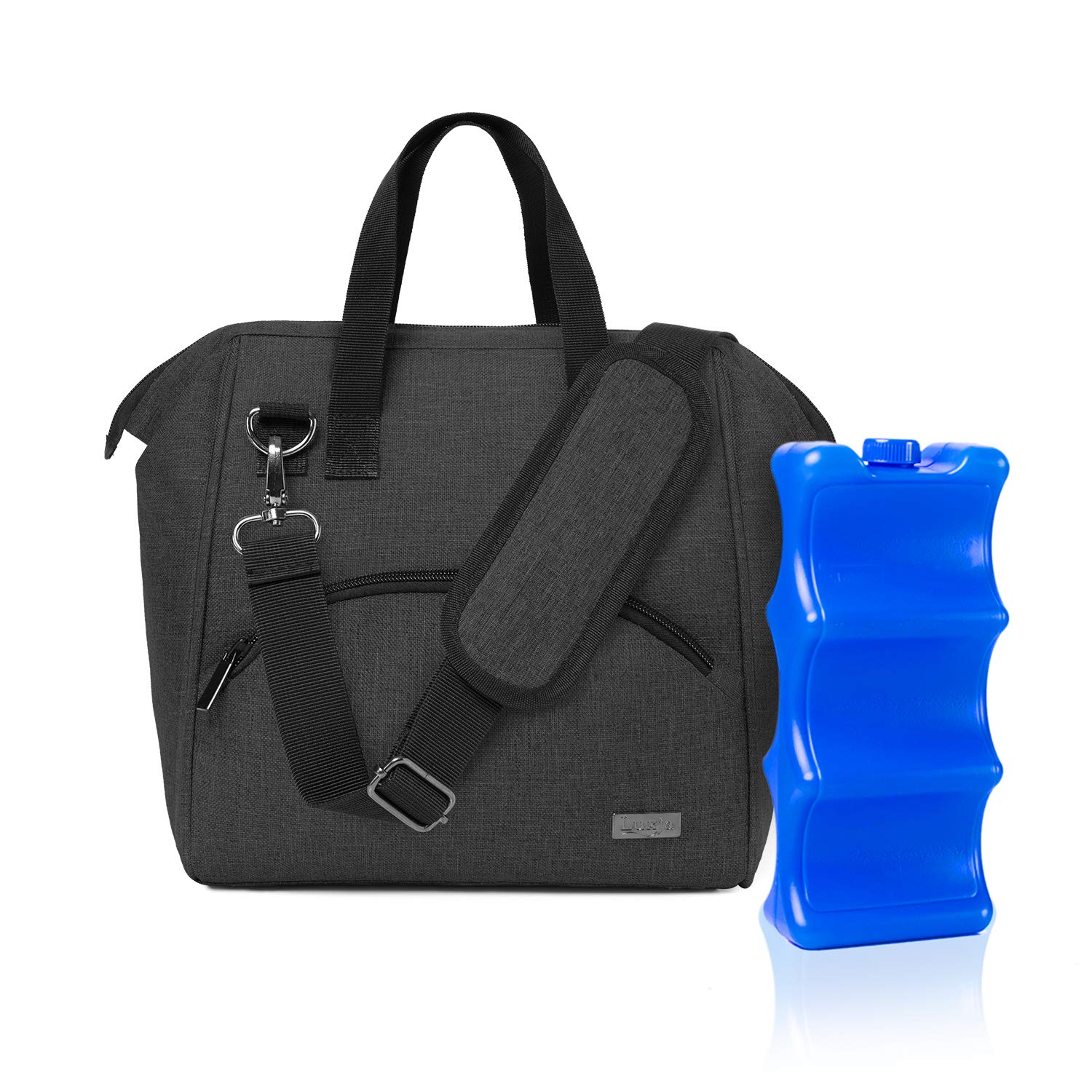 Luxja Breastmilk Cooler Bag with an Ice Pack (Fits 6 Bottles, Up to 9 Ounce), Breastmilk Cooler for Breastmilk Bottles and Small Accessories, Black