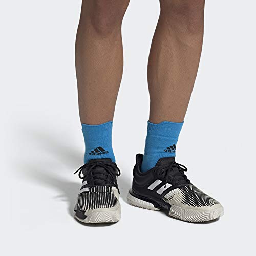 adidas Men's SoleCourt Boost Clay Tennis Shoe, Black/White/raw White, 14.5 M US
