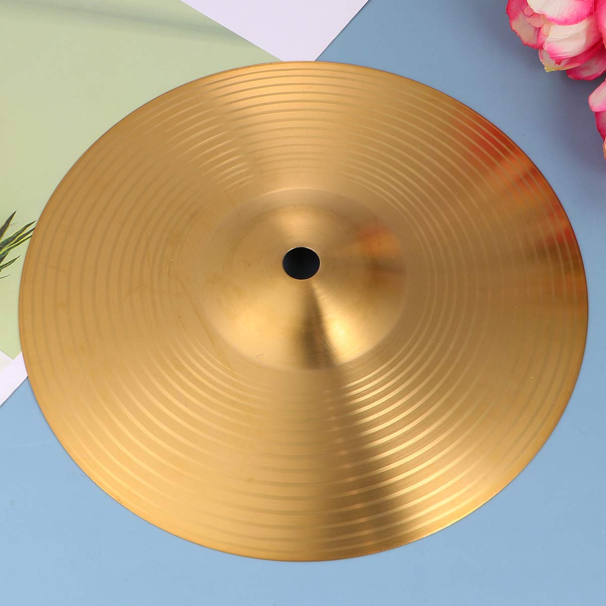 EXCEART Crash Ride Cymbal Bass Drum Cymbal Percussion Replacement Traditional Finish Brass for Drum 8 Inch