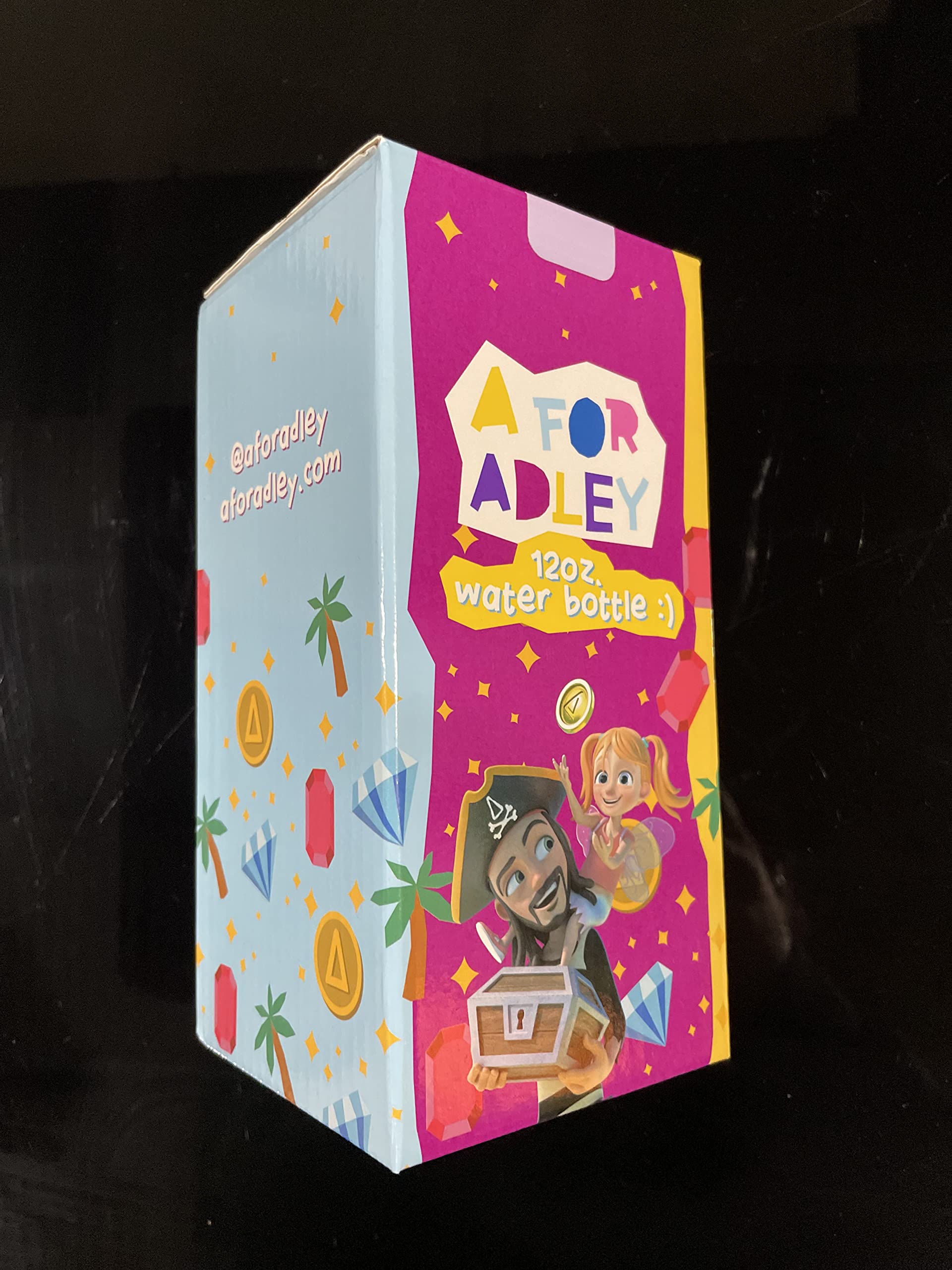 A FOR ADLEY Merch, Adley's Extra Cold Grey 12oz Water Bottle With Fun Adley Sticker Pack Included