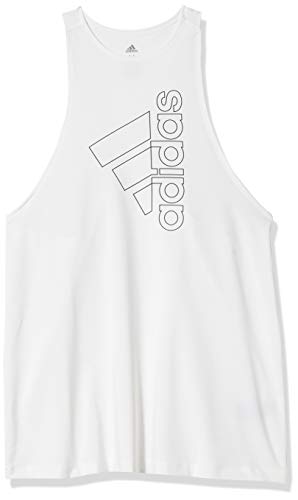 adidas Women's Tech Badge of Sport Tank White/Black Medium