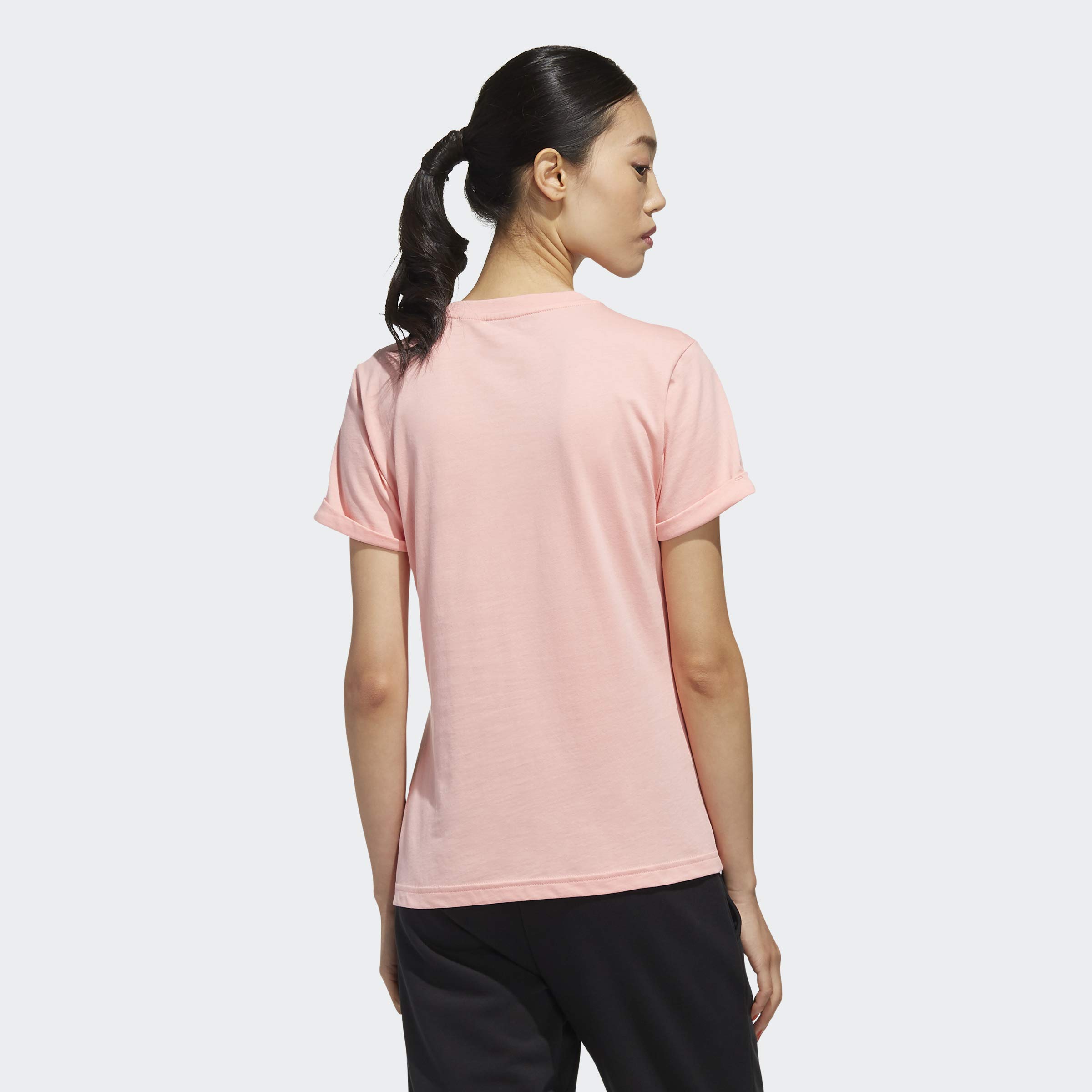 adidas Women's Big Graphic T-Shirt White/Purple Tint Small