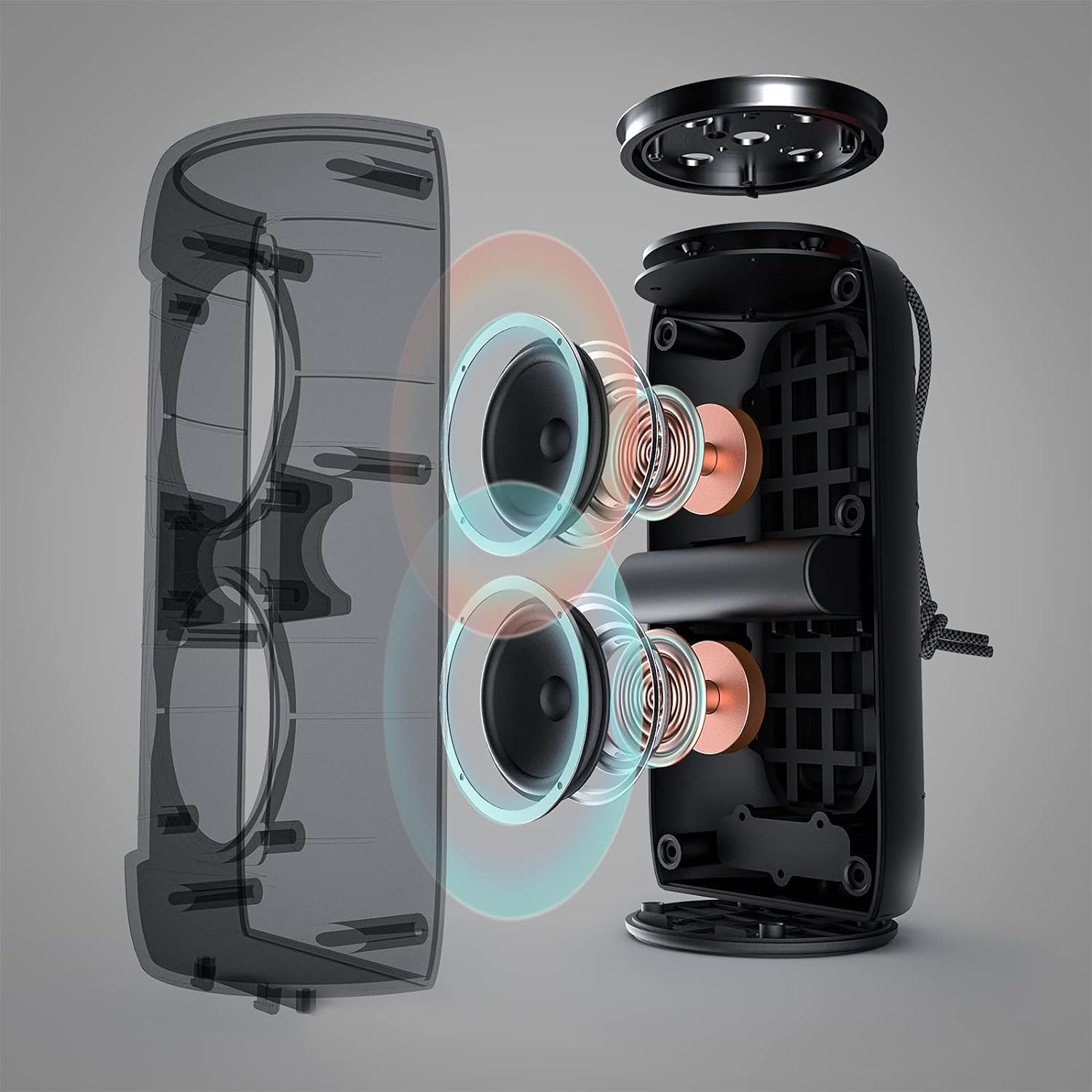Monster S310 Bluetooth Speaker, Portable Bluetooth Speaker, 30W True Wireless Stereo Pairing Deliver Dynamic Sound, Waterproof Speaker, Bluetooth 5.2 Built-in Mic, 24H, for Family Outdoor