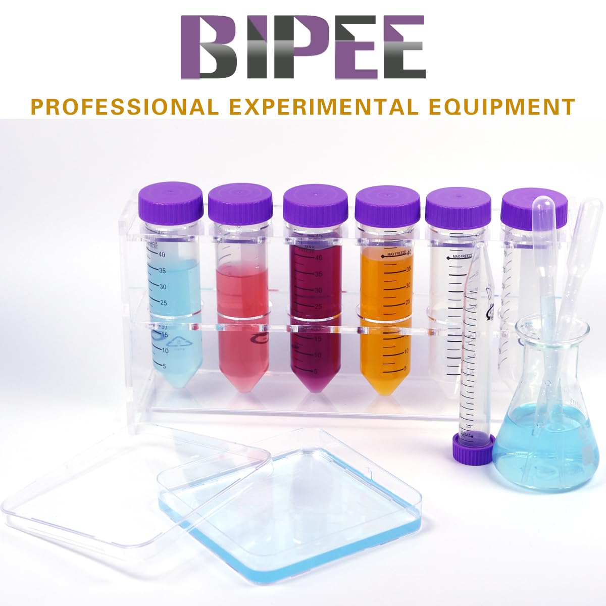 BIPEE 10 Pack Sterile Thick Plastic Petri Dishes with Lid,10cm x 10cm Square Petri Dish for Lab Science Experiment