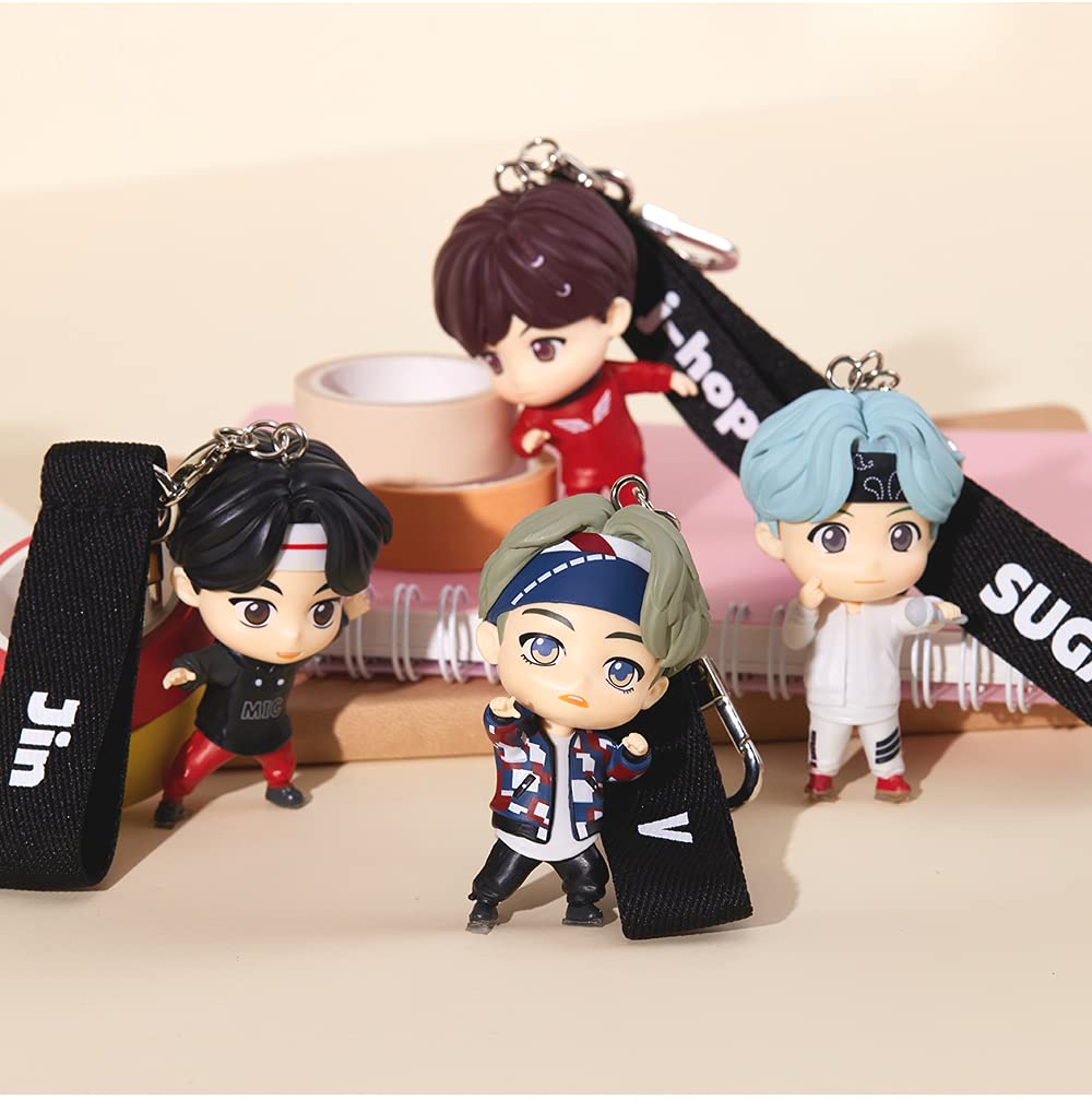 6708 BTS Tinytan Figures SUGA Keychain Keyring Kpop Merchandise Bag Accessory Official Authentic Figurines (SUGA)