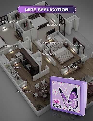 LOHAS Butterfly Night Light for Kids [2-Pack], Girls LED Wall Decor, Plug into Wall Lights, Dusk-to-Dawn Sensor, Cute Nursery Plug in Nightlight, for Kids Room, Bathroom, Bedroom Décor, Children Gift