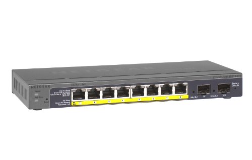 Netgear ProSAFE GS110TPv2 8 Port PoE Smart Switch with 2 Gigabit Fiber SFP (G