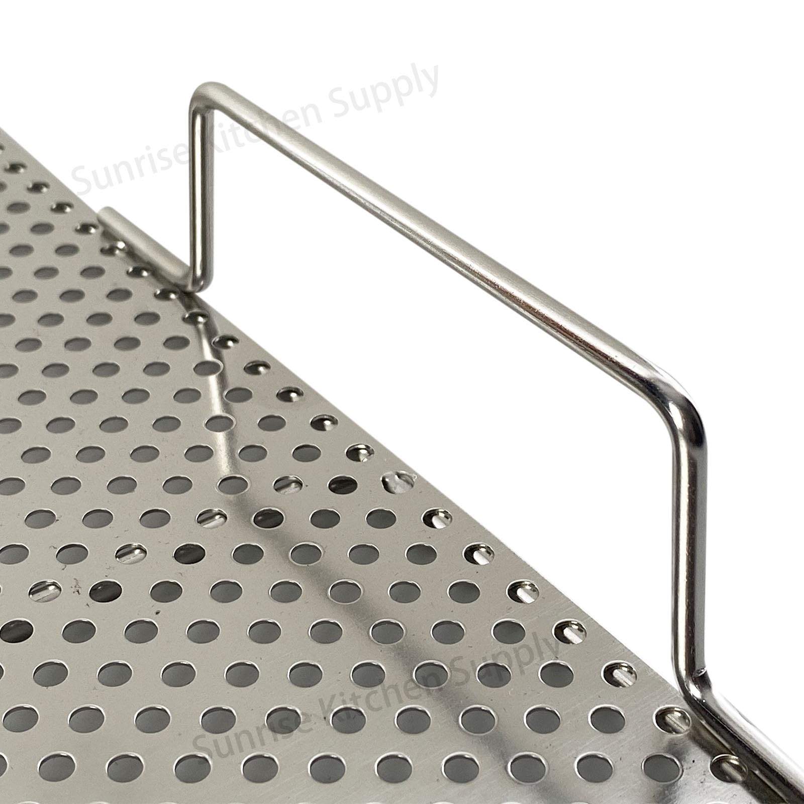 Sunrise Stainless Steel Fryer Screen with Handles (Solid Screen) (1, 13.5" x 13.5" x 1.75")