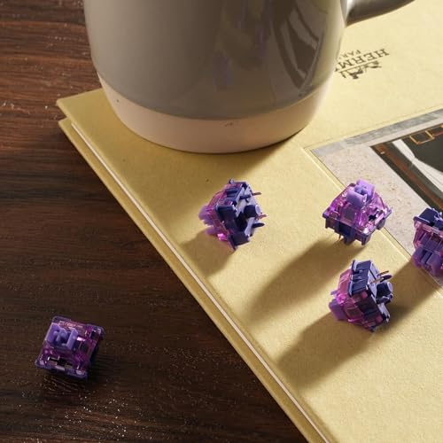 Akko CS Switches, 3 Pin 36gf Tactile Keyboard Switches Lavender Purple Key Switches Plate Mounted Compatible for MX Mechanical Keyboard (45 pcs)