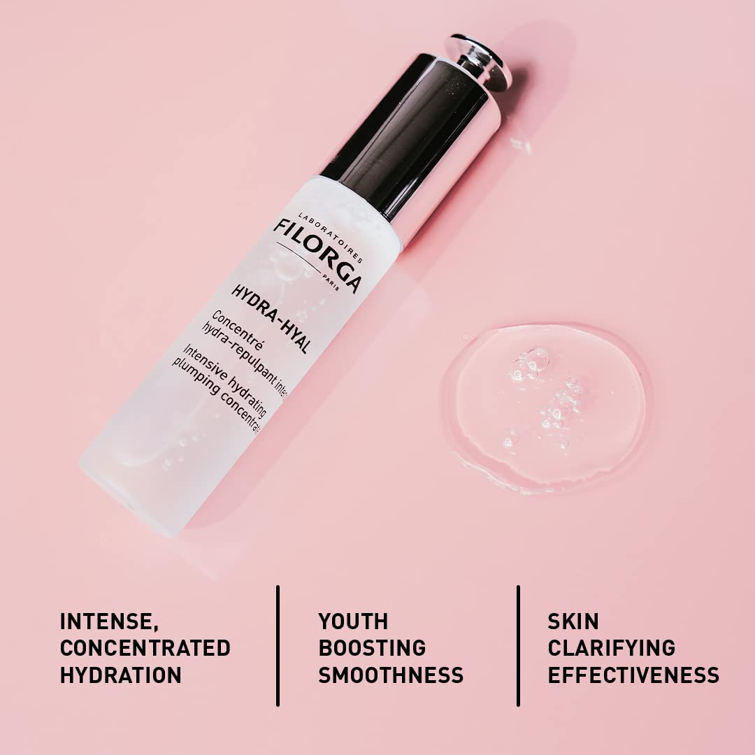 Filorga Hydra-Hyal Intensive Hydrating & Plumping Face Serum Treatment, Concentrated with Hyaluronic Acid for Anti Aging Skin Brightening and Moisturizing, 1 fl. oz.