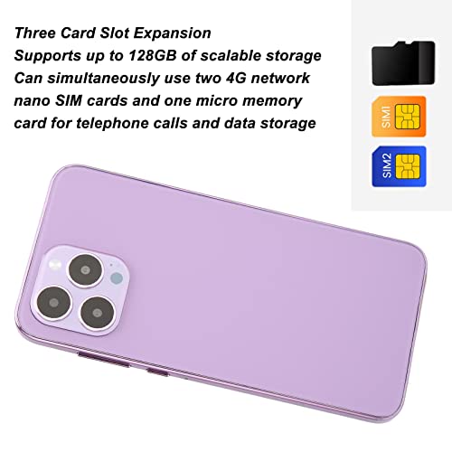 AMONIDA IP14 Pro 6.1 Inch Mobile Phone 3 Card Slot 4GB 32GB Mobile Phone for Everyday (US Plug)