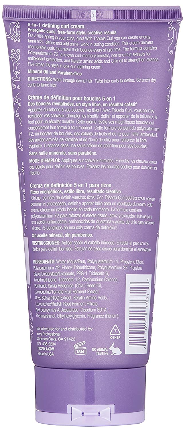 Trissola Chia Curl 5-in-1 Defining Cream - Hydrating Leave-In Curl Cream (6.7 oz)