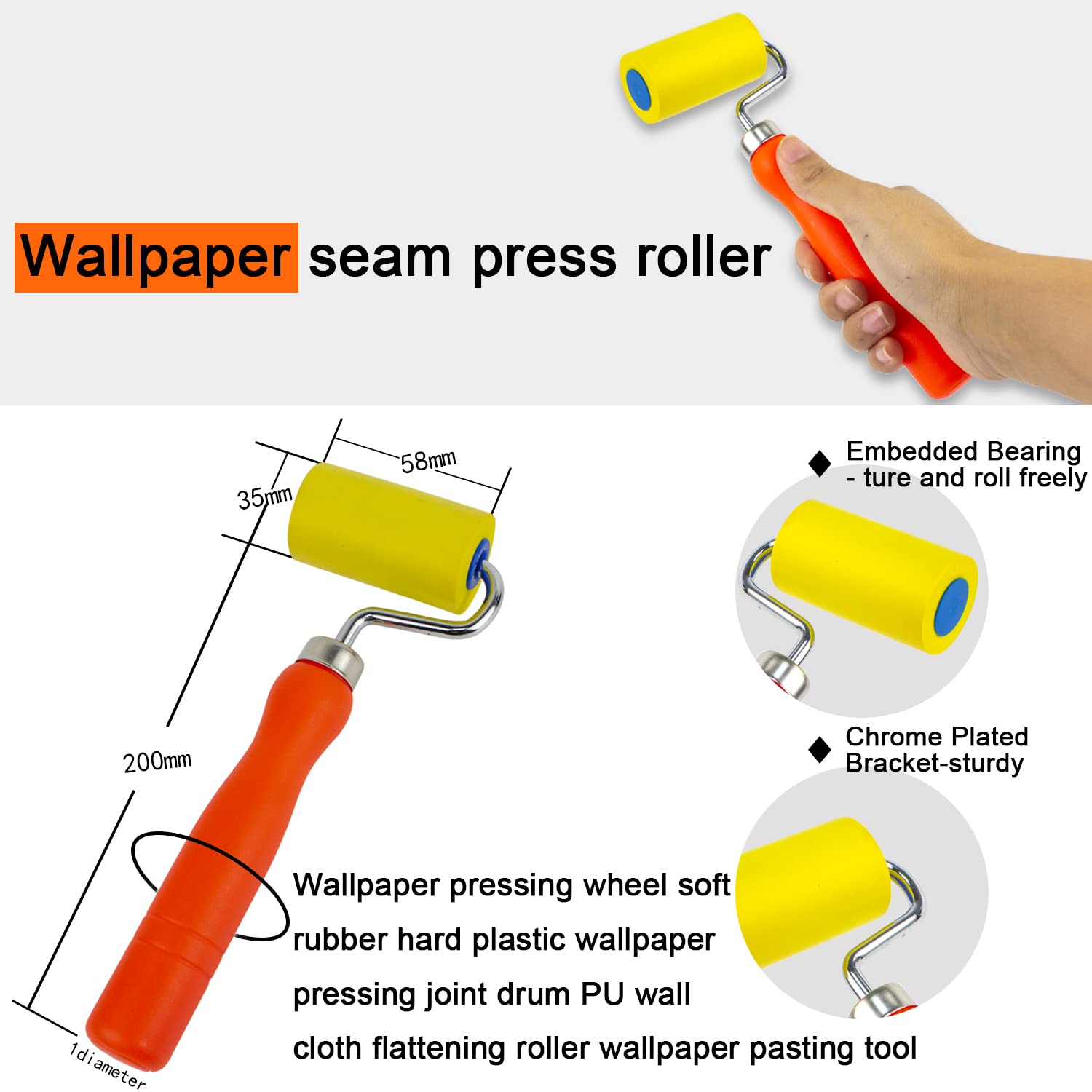 Wallpaper Tools Kit Wallpaper Smoothing Tool Vinyl Tool Wallpaper Squeegee Seam Roller Tape Measure,snitty Vinyl Cutter and Craft Knife with 5 Replacement Blades for Vinyl Wallpaper