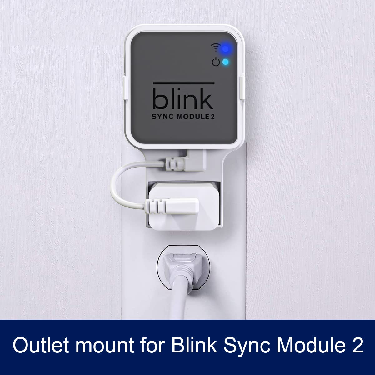 Adhesive Door Mount Compatible with Doorbell Camera,No-Drilling Mounting Bracket with Outlet Wall Mount for Sync Module 2,Easy Installation for Outdoor Camera System