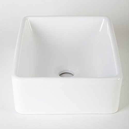 AWESON 16"X12" Rectangular Ceramic Vessel Sink, Vanity Sink, Above Counter White Countertop Sink, Art Basin Wash Basin for Lavatory Vanity Cabinet