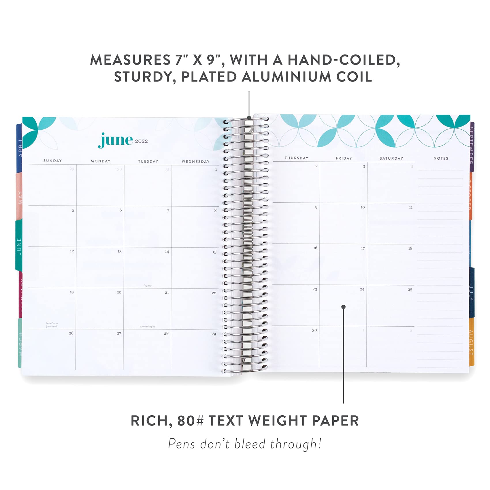 7” x 9” 12 Month Spiral Bound Life Planner ( Jan 2022 – Dec 2022 ) – Hello Kitty Metallic Asterisks Cover + Mid Century Circles Interior Pages. Hourly Weekly and Monthly Agenda by Erin Condren.