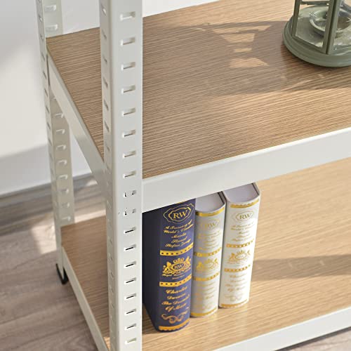 Storage Shelves - 4 Tier Adjustable Garage Storage Shelving, Heavy Duty Metal Storage Utility Rack Shelf Unit for Warehouse Pantry Closet Kitchen,31.49"x 14.47"x 59",White
