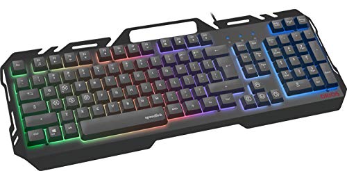 Speedlink ORIOS Metal Gaming Keyboard with RGB LED Lighting, Anti-Ghosting, 12 Multifunctional Keys for PC, Black