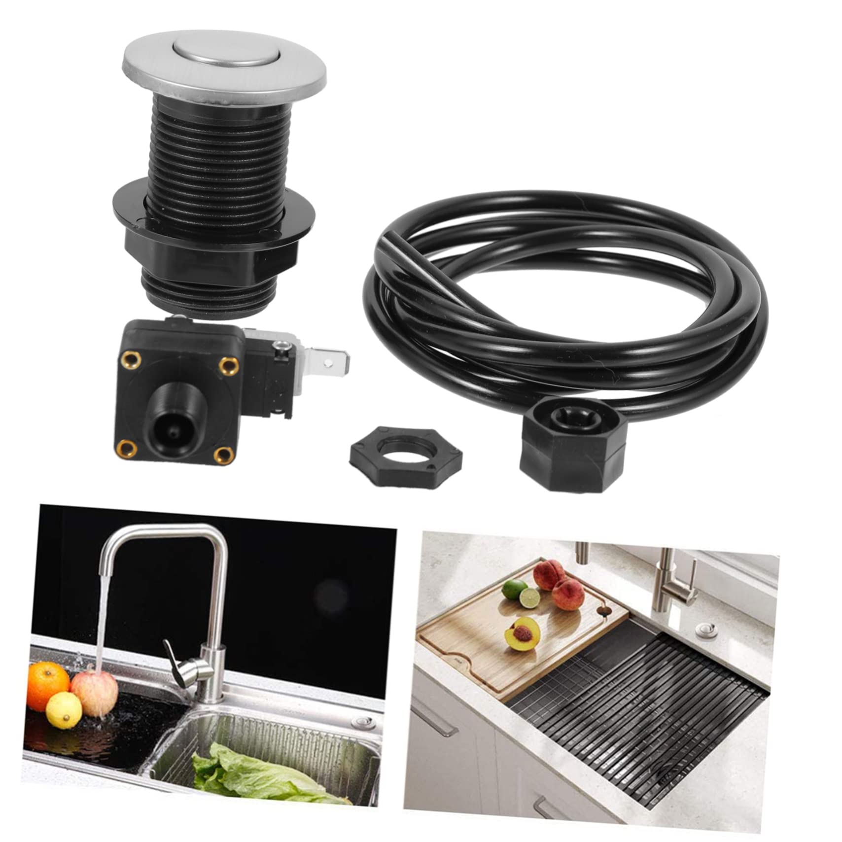 Artibetter 1 Set Pneumatic Switch Garbage Disposal Parts Garbage Disposal Supplies Air Switch Garbage Disposal Kit Bathtub Disposal Air Stainless Sink Kraus Abs Stainless Steel Start Switch