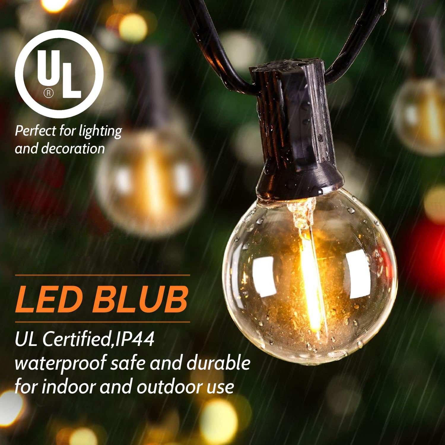 G40 Replacement Bulbs for Outdoor String Lights, 16 Pack Clear Globe Light Bulbs, Waterproof String Light Bulbs Replacement for Indoor Outdoor Garden Patio Party Decorations, Lighting Facts