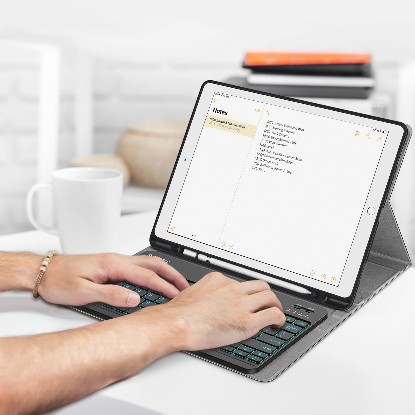 FINTIE Keyboard Case - 2017/2015 iPad Pro 12.9 inch (Old Model) 1st & 2nd Gen Case, Soft TPU Protective Cover, [7 Color Backlit] Magnetically Detachable Wireless Bluetooth Keyboard, Black