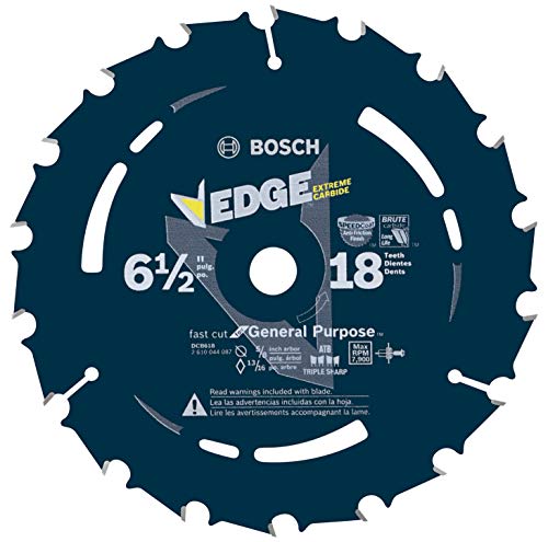 BOSCH DCB618 6-1/2 In. 18 Tooth Daredevil Portable Saw Blade Corded/Cordless Fast Cut, Blue