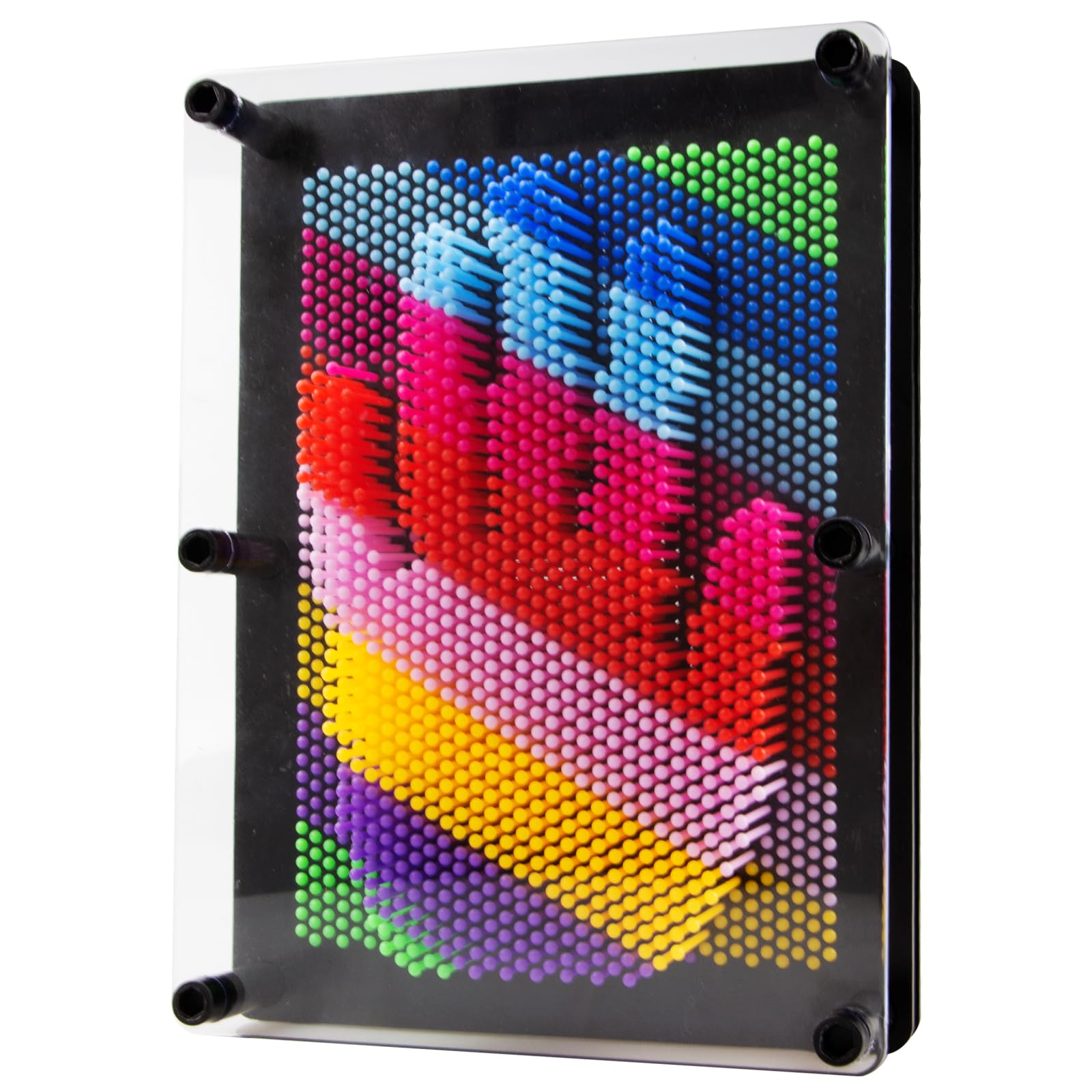 VILLPORT 3D Pin Art Toy, Colorful Plastic Pin Art Board Large Size 8 x 6 in, Classic Desktop Novelty Sculpture Impression Needle Art Toy for Kids