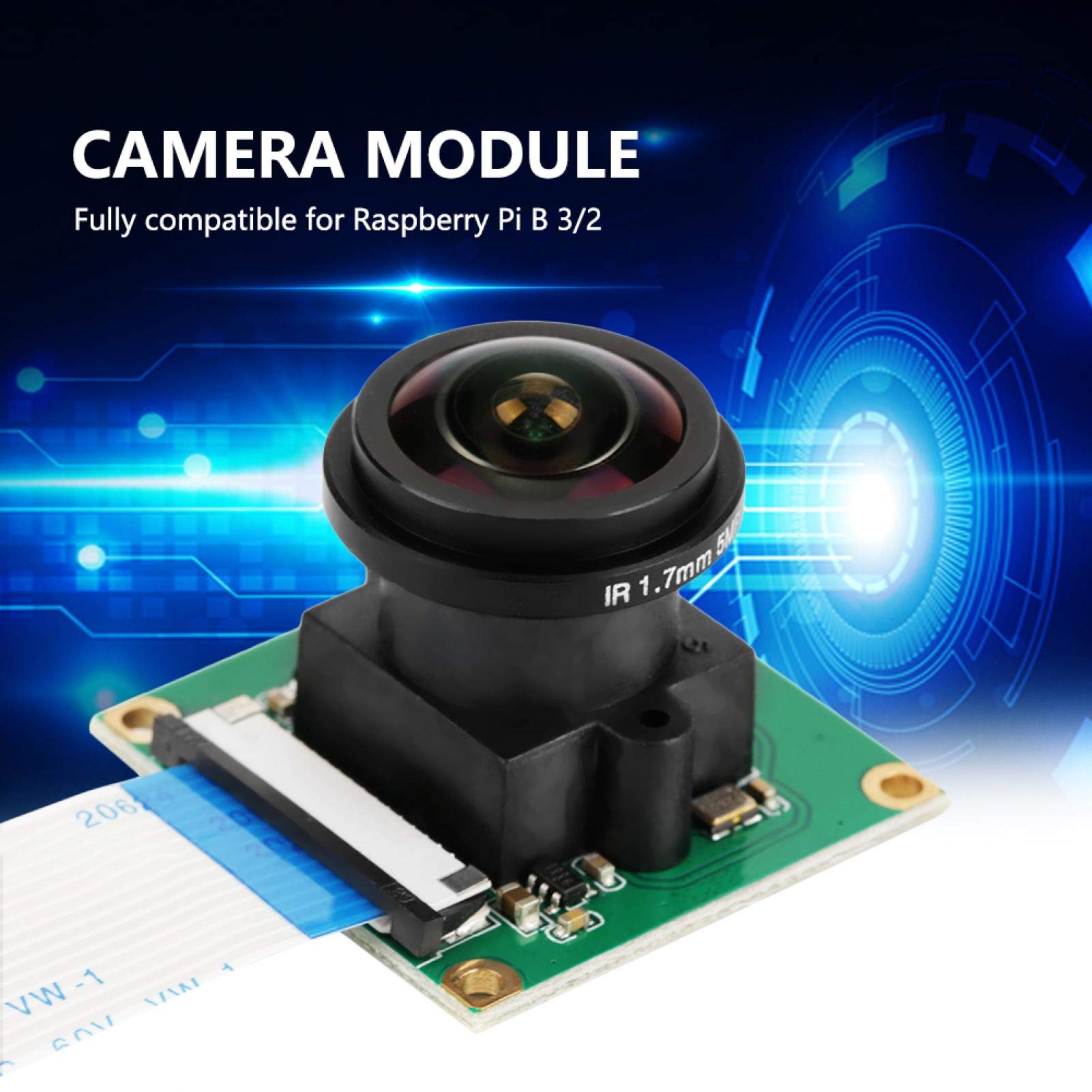 ALREMO HUANGXING - Wide Angle Camera Module, Small Size Wide Angle 175° 5MP Camera Module, for Computer Personal Computer Compatible for Raspberry Pi B 3/2 Desktop Pc