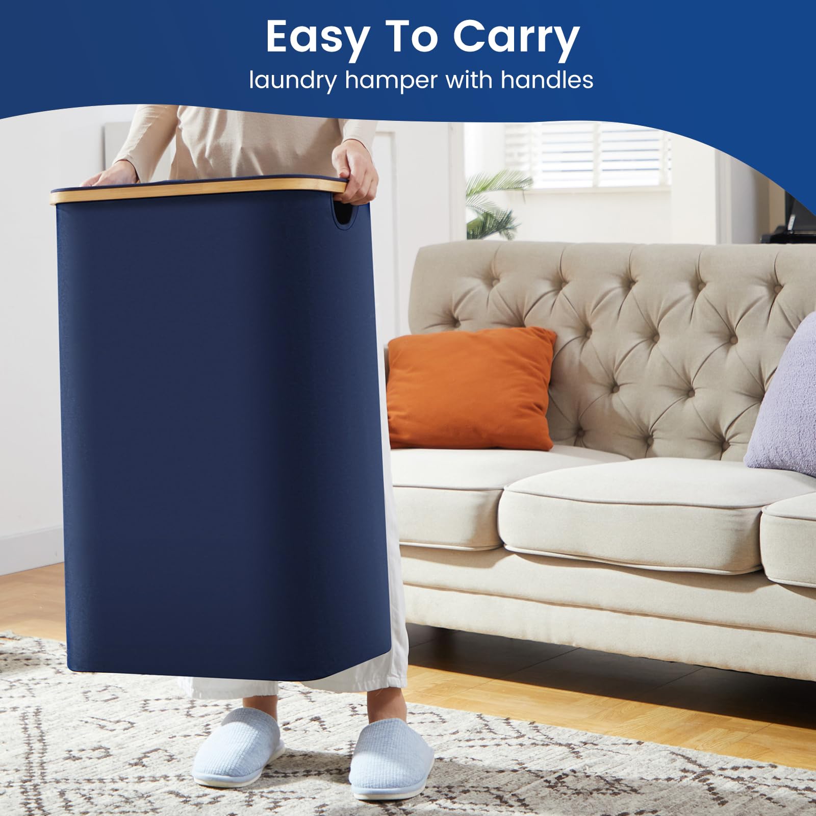Laundry Basket with Lid, 110L Clothes Hamper for Laundry Basket, Laundry Hamper Organizer for Bedroom, Laundry Room, Dirty Clothing Hamper