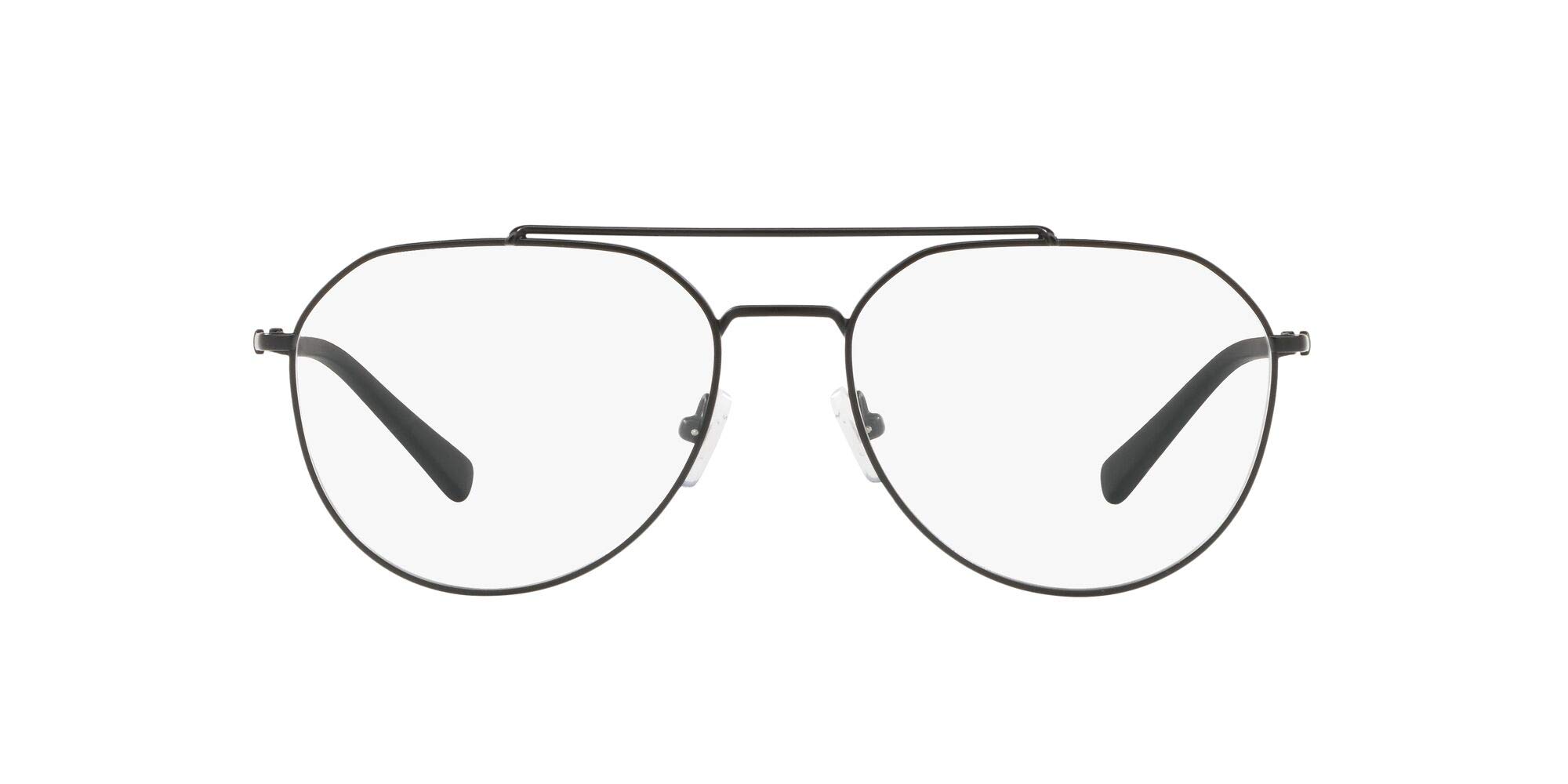 A|X ARMANI EXCHANGE Men's AX1029 Aviator Prescription Eyeglass Frames, Matte Black/Demo Lens, 57 mm