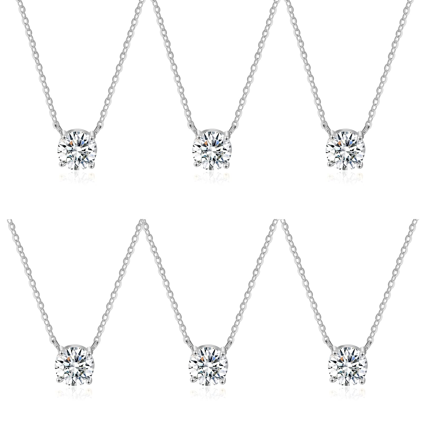 DHQH Bridesmaid Proposal Gifts CZ Tearsdrop Earrings Necklace Set Crystals Pendant Necklaces Jewelry Sets for Bridal Bridesmaids Prom Wedding