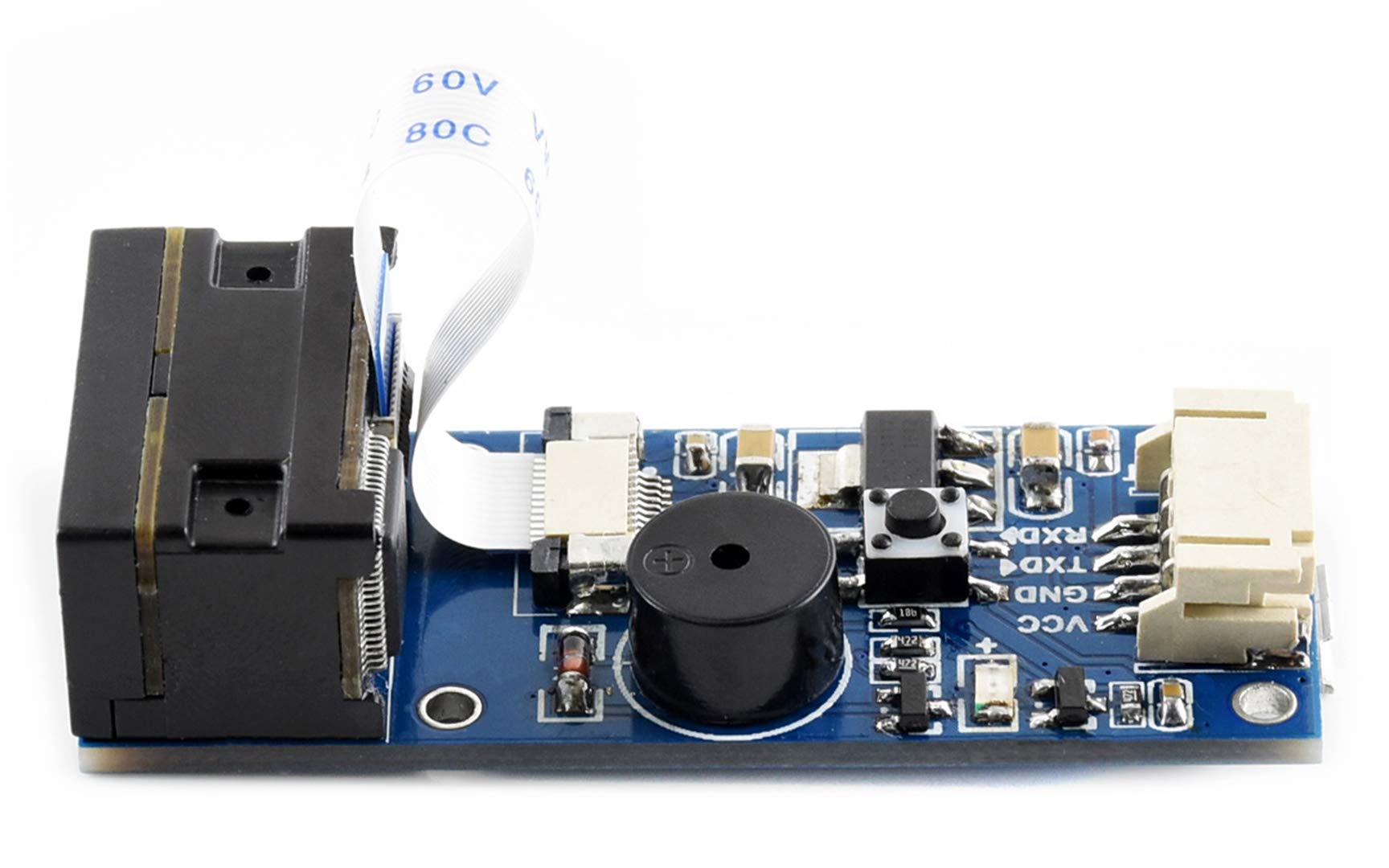 Barcode Scanner Module, 1D/2D Codes Reader Decode Barcode, QR Code etc Onboard Micro USB and UART Interface Plug into a Computer Directly or Other Device Onboard Light Source can Work in The Dark