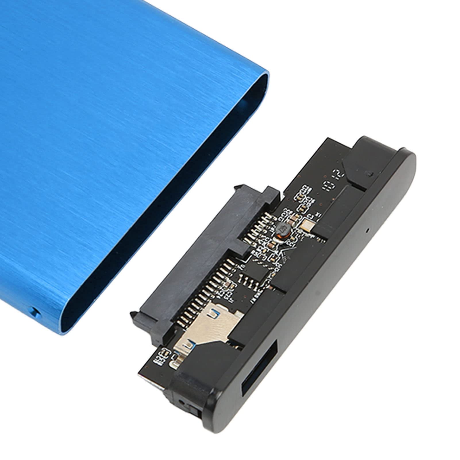 Acogedor USB 3.0 Portable Hard Drive Enclosure 2.5 Inch Aluminum Mobile Hard Drive Enclosure, with LED Status Indicator, Support 2TB Capacity, 6Gbps Transfer Rate (Blue)