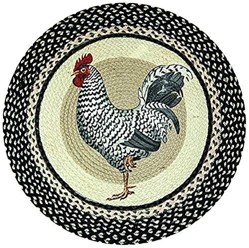 Earth Rugs Round Rug, 27", Black/Ivory/Crème