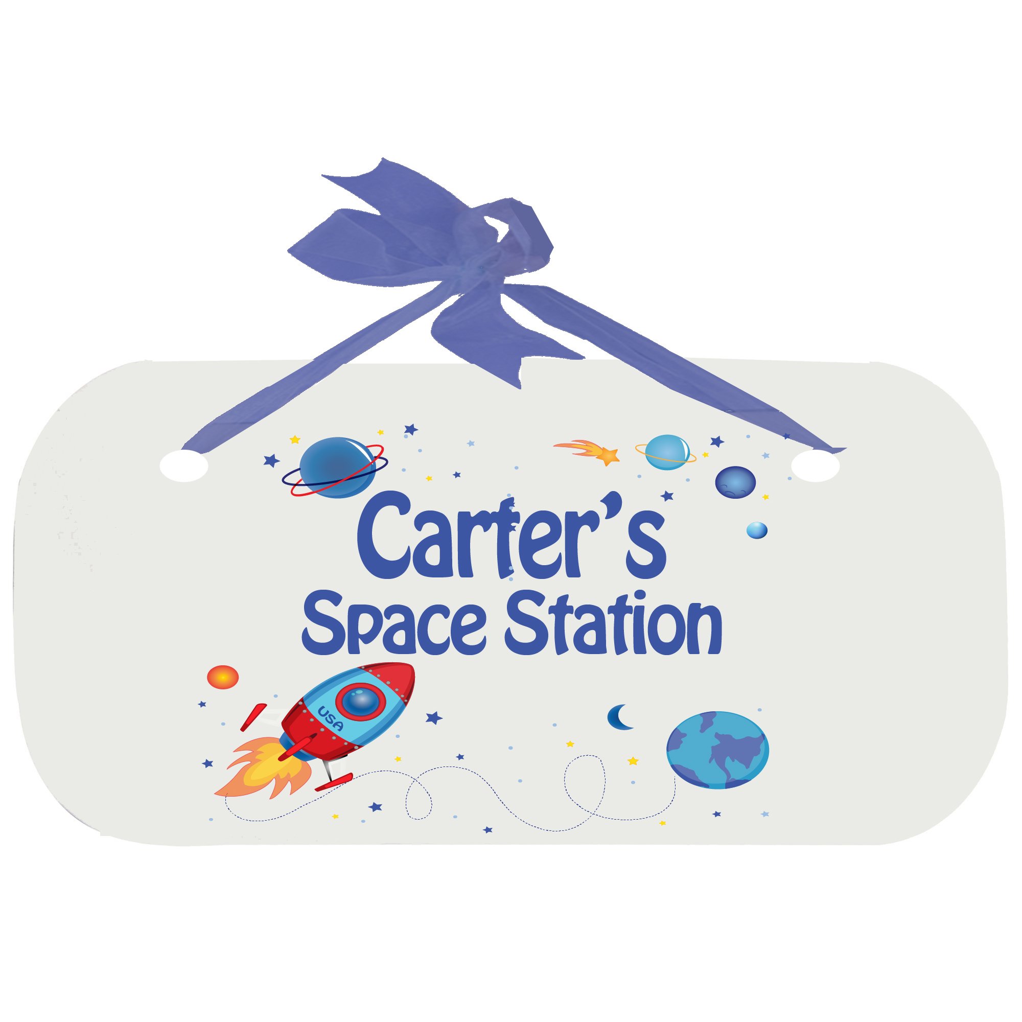 Personalized Rocket Door Hanger Plaque